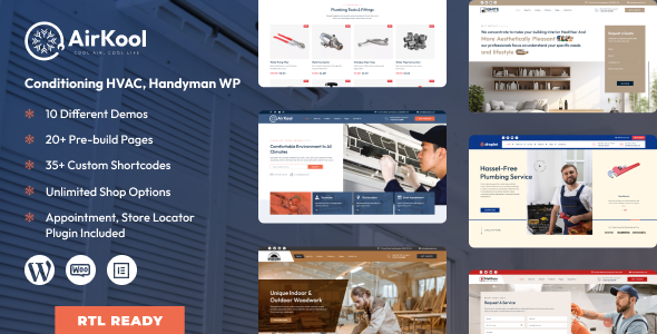 Air Kool - Conditioning HVAC, Handyman WordPress by venusweb | ThemeForest